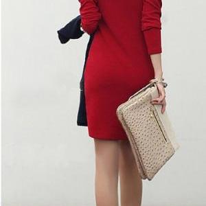 Trendy Women Ol Dress Red Skirt on Luulla